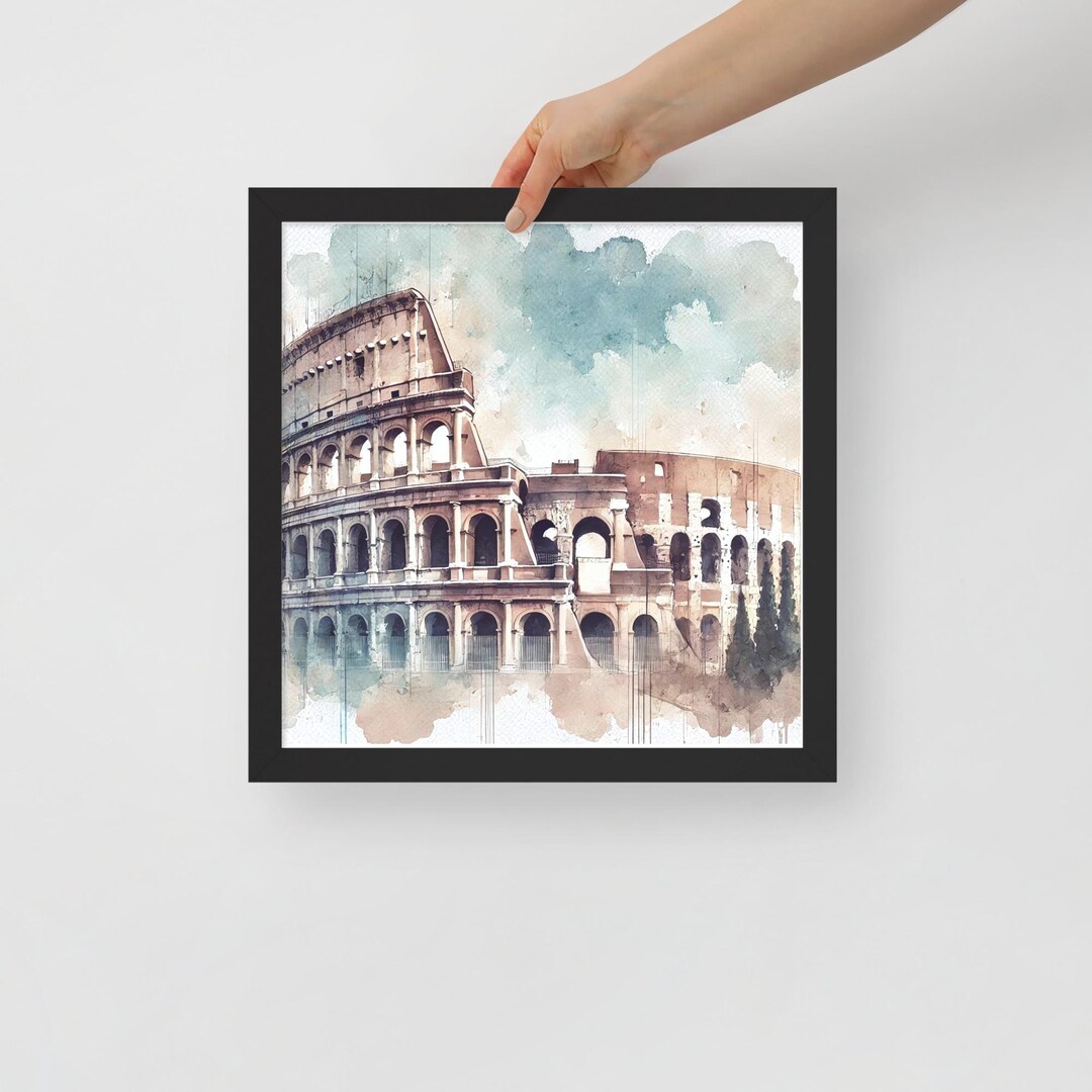 Watercolor Style Colosseum Art Print, Art Lovers and History ...