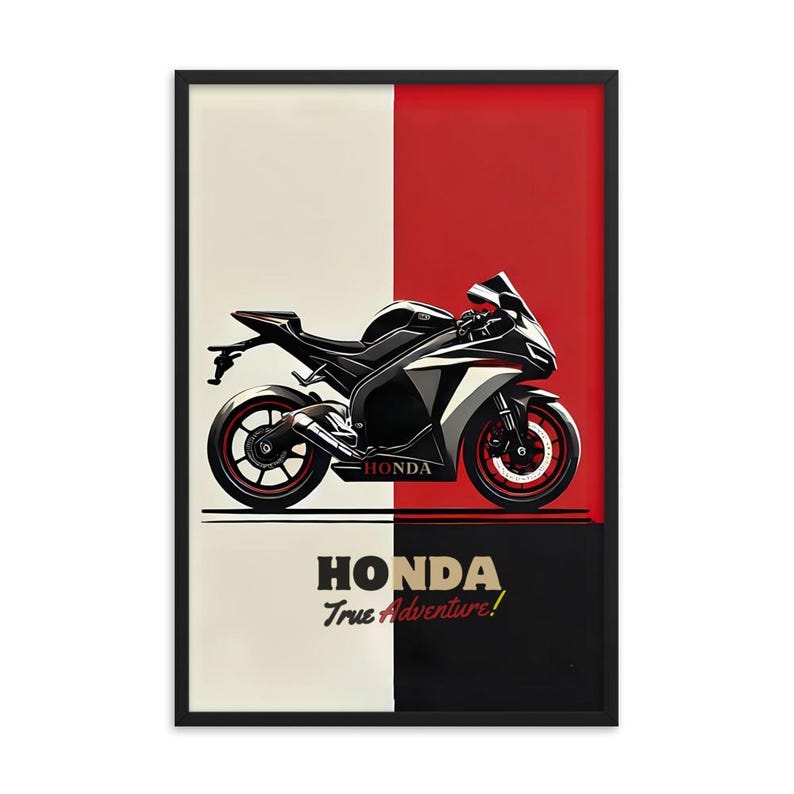 Retro Honda Motorcycle Poster, Retro Honda Art, Sport Motorcycle Print ...