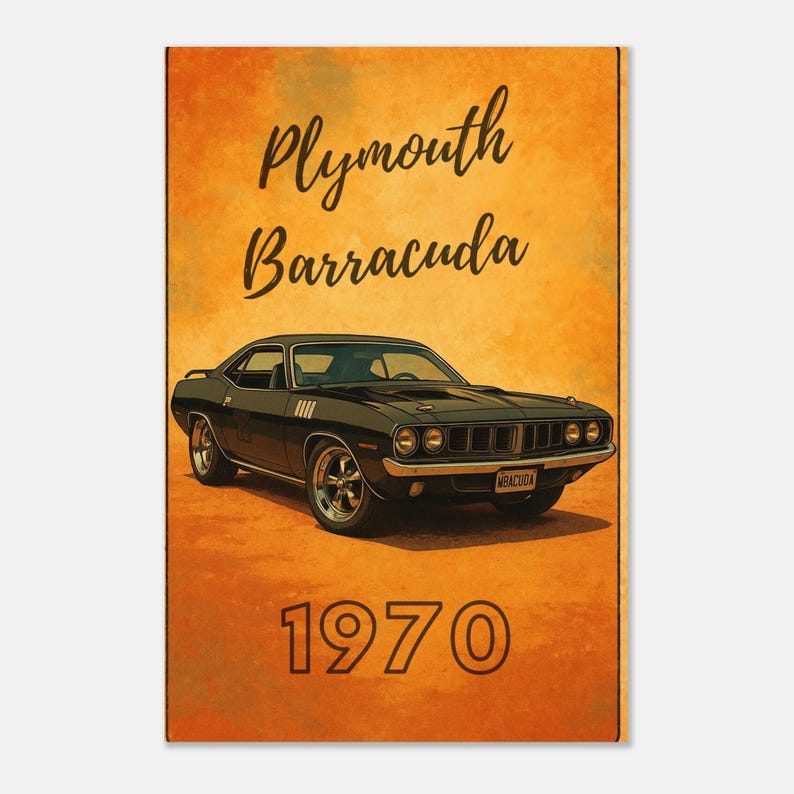 1970 Plymouth Barracuda Poster - Vintage Muscle Car Art - Etsy