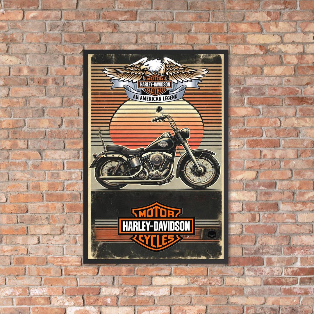 Vintage Harley-davidson Poster an American Legend, Vintage Motorcycle ...