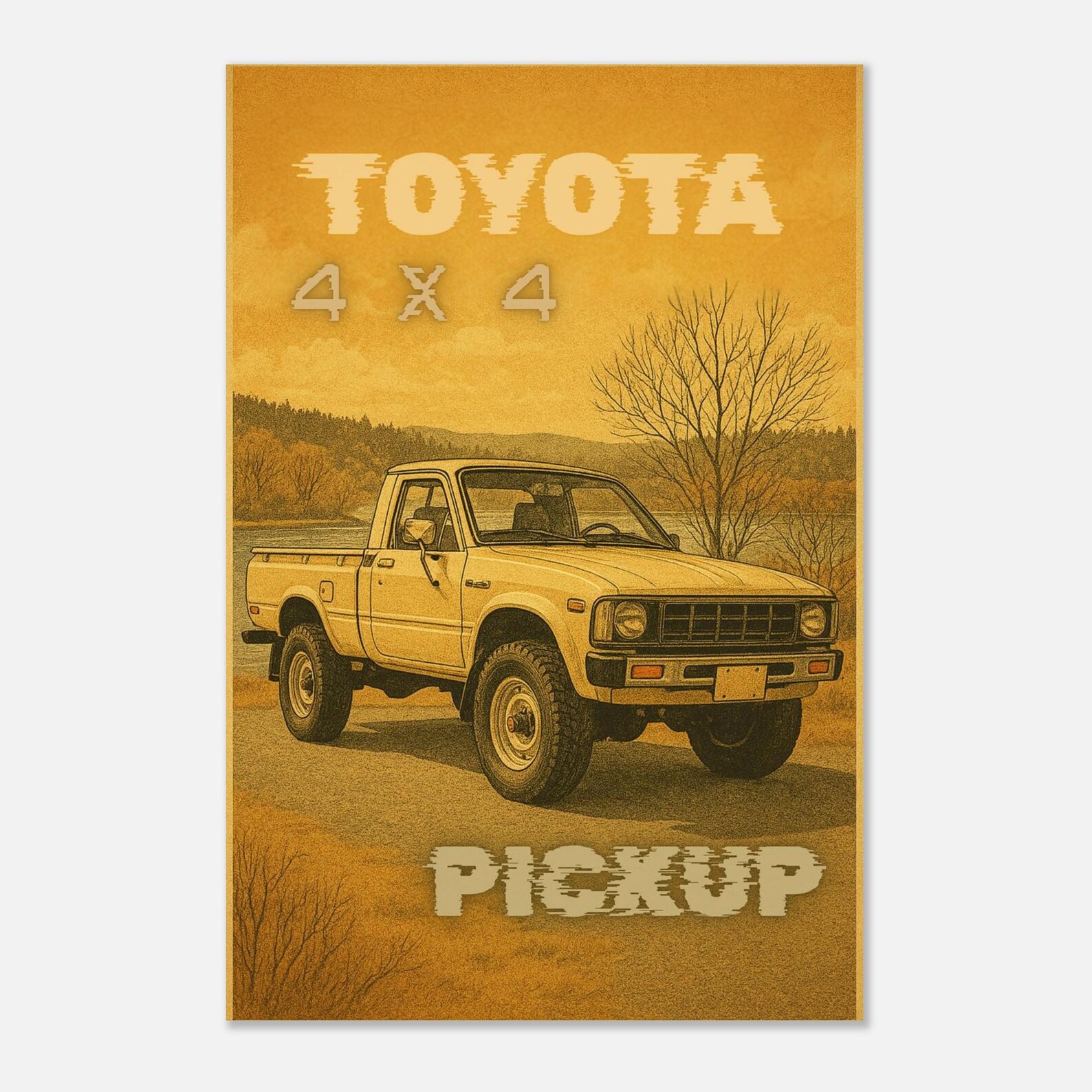 Toyota Pickup 4x4 Poster Retro Vintage Truck Art Classic off Road Print ...