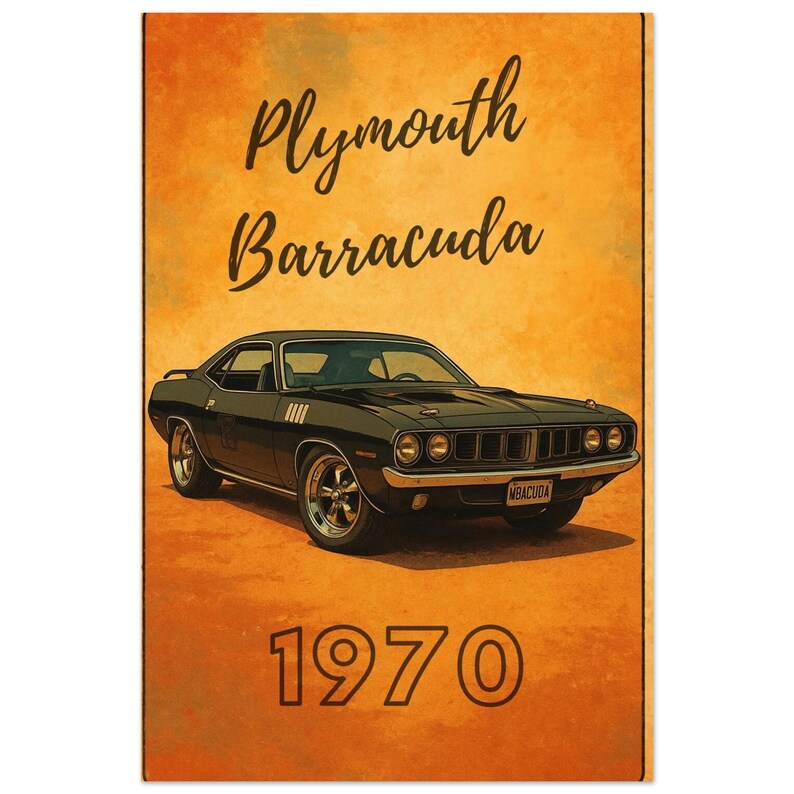 1970 Plymouth Barracuda Poster - Vintage Muscle Car Art - Etsy