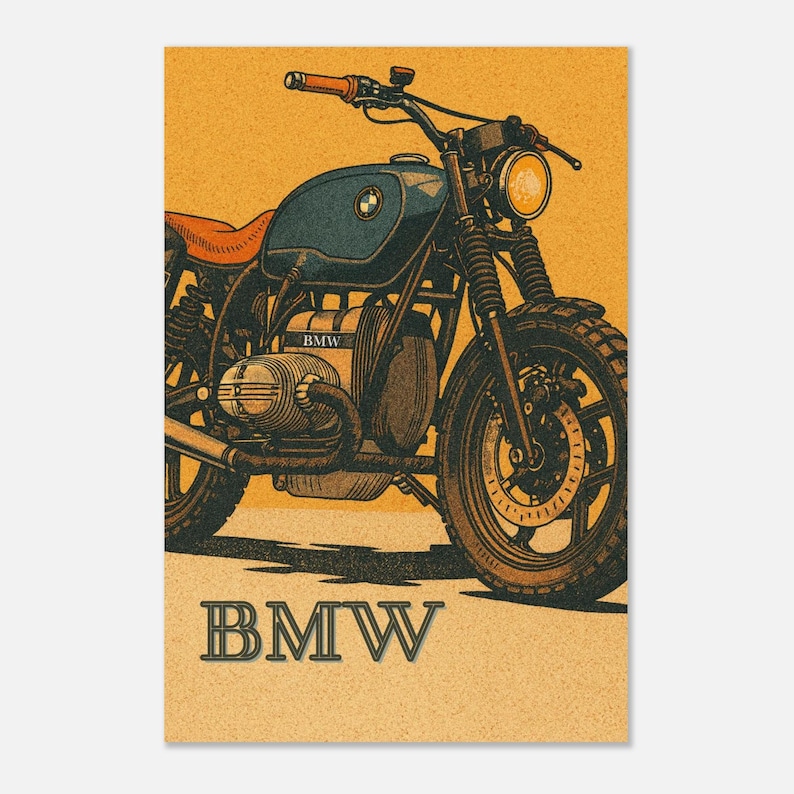 Vintage BMW Motorcycle Poster, Retro Bike Art Print - Etsy