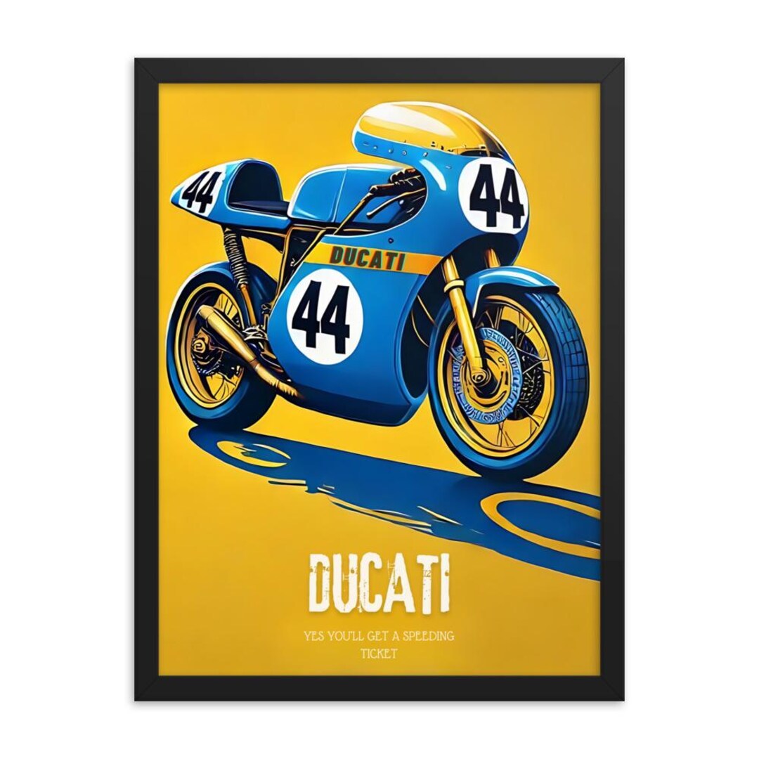 Classic Ducati Racing Motorcycle Poster, Classic Ducati Racing, Racing ...