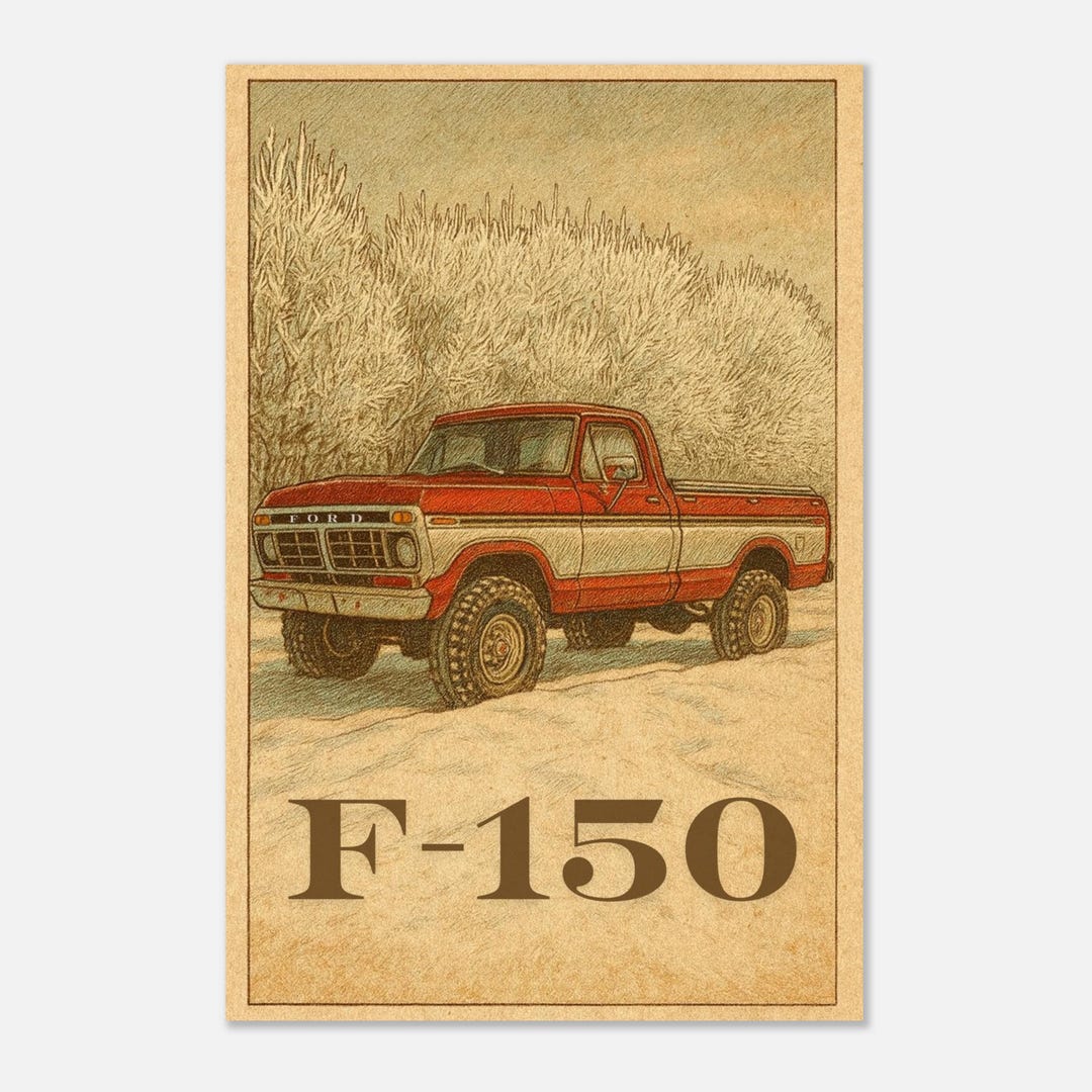 Ford F-150 Vintage Truck Poster: Retro American Auto Art - Etsy