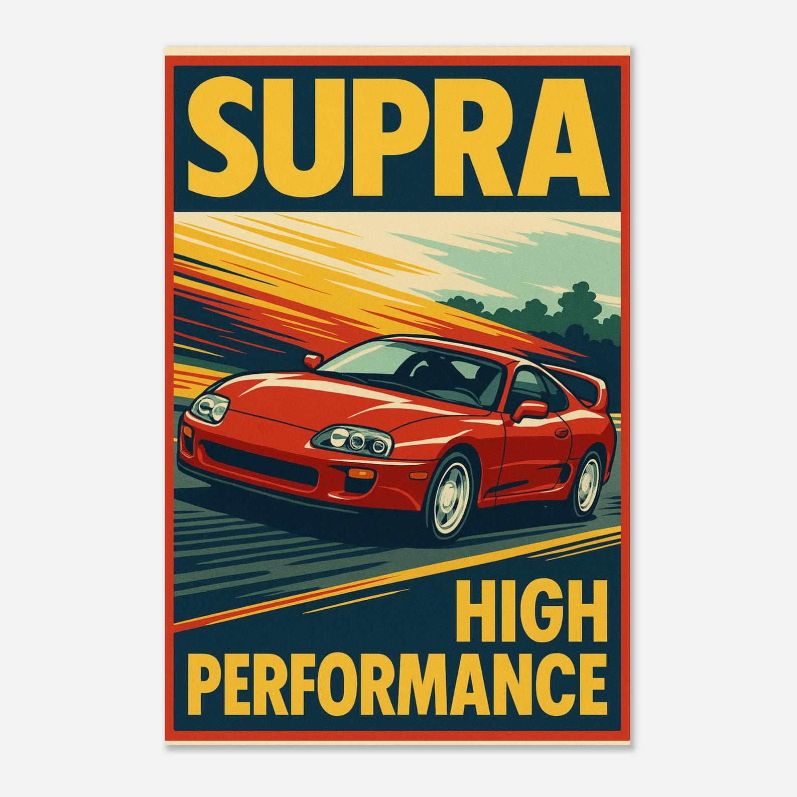 Toyota Supra MK4 Poster JDM Car Art Classic Turbo Sports Car Print ...