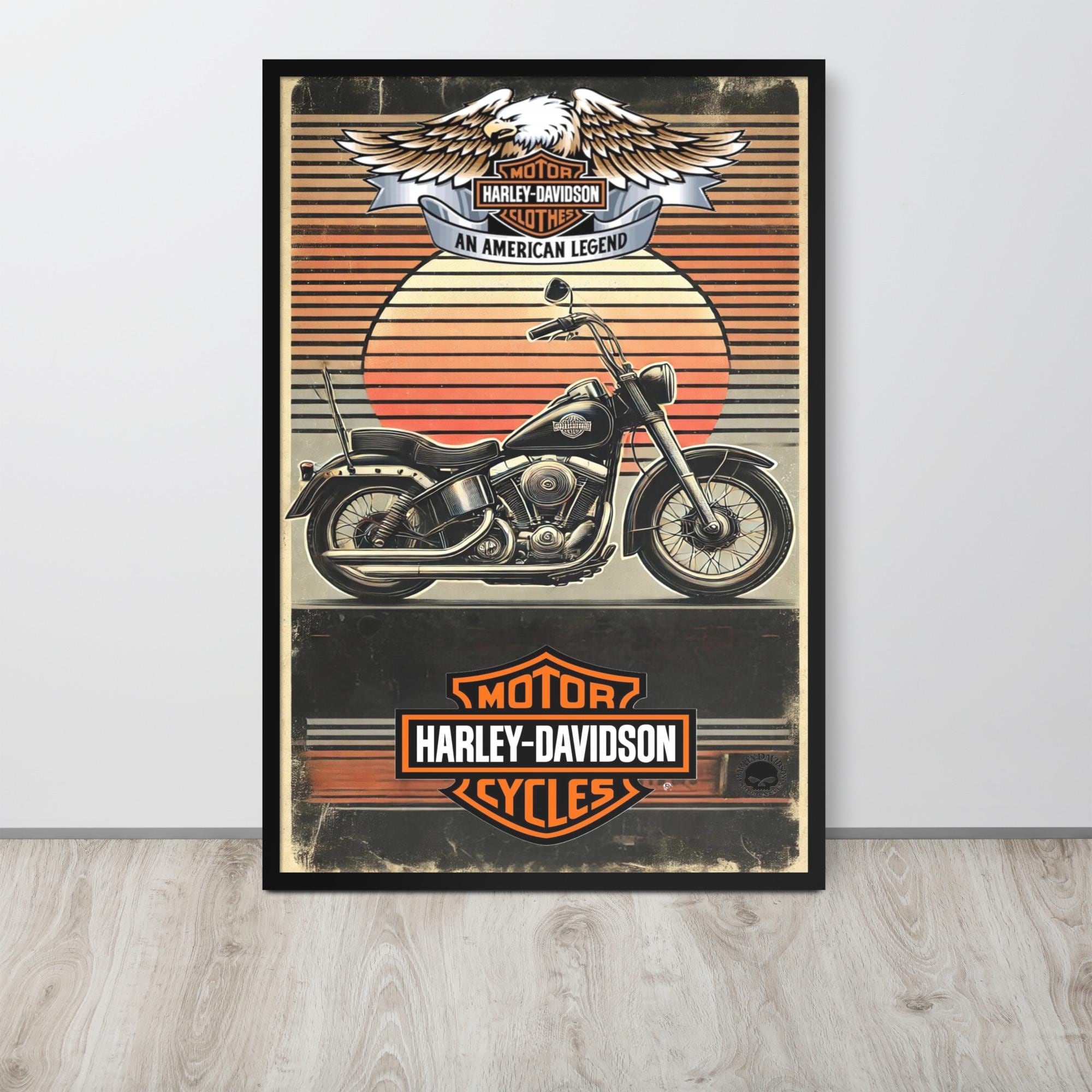 Vintage Harley-davidson Poster an American Legend, Vintage Motorcycle ...