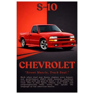 Chevrolet S10 Street Muscle Truck Poster Classic American Pickup ...