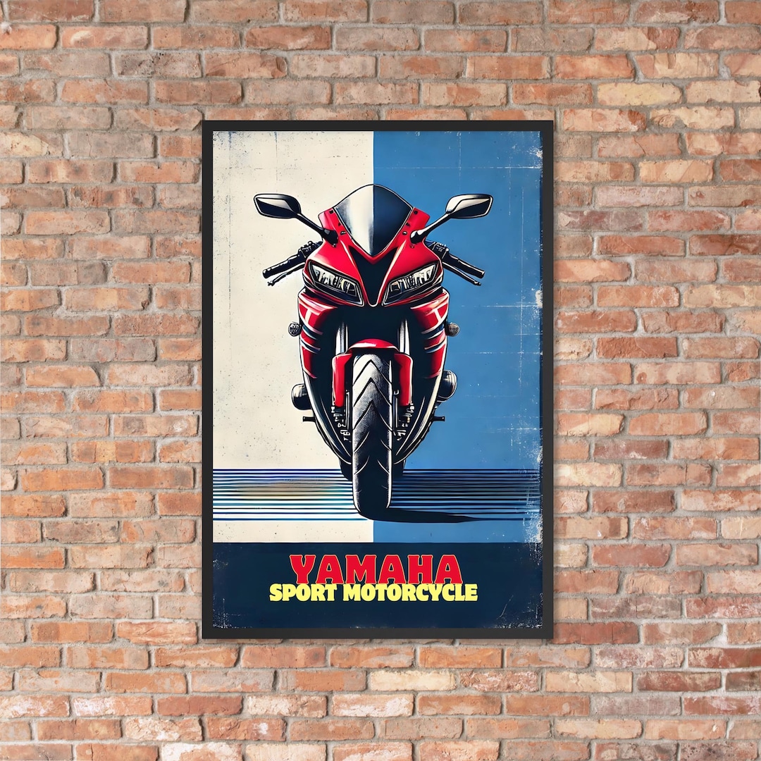 Retro Yamaha Sport Motorcycle Poster, Sport Motorcycle Print ...