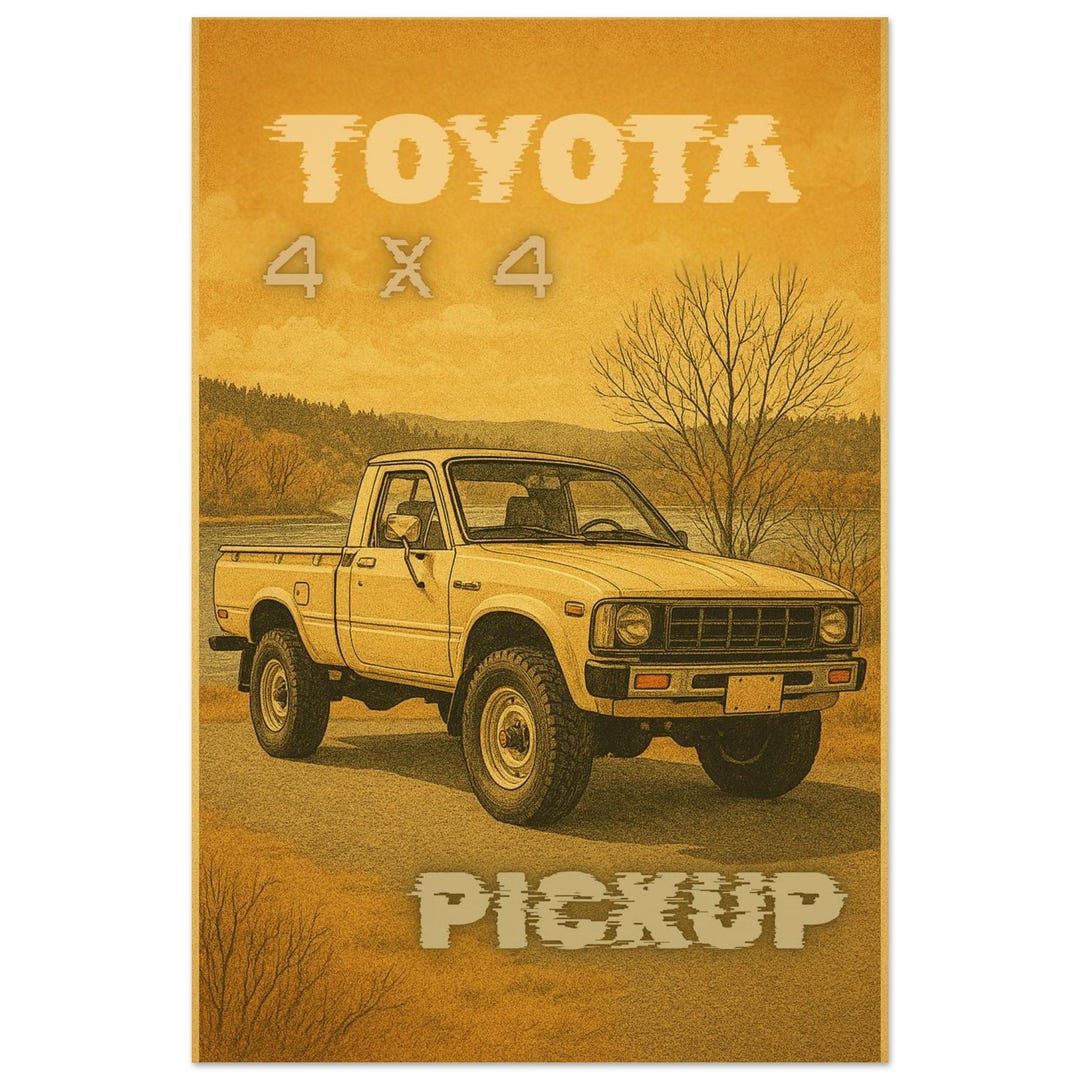Toyota Pickup 4x4 Poster Retro Vintage Truck Art Classic off Road Print ...