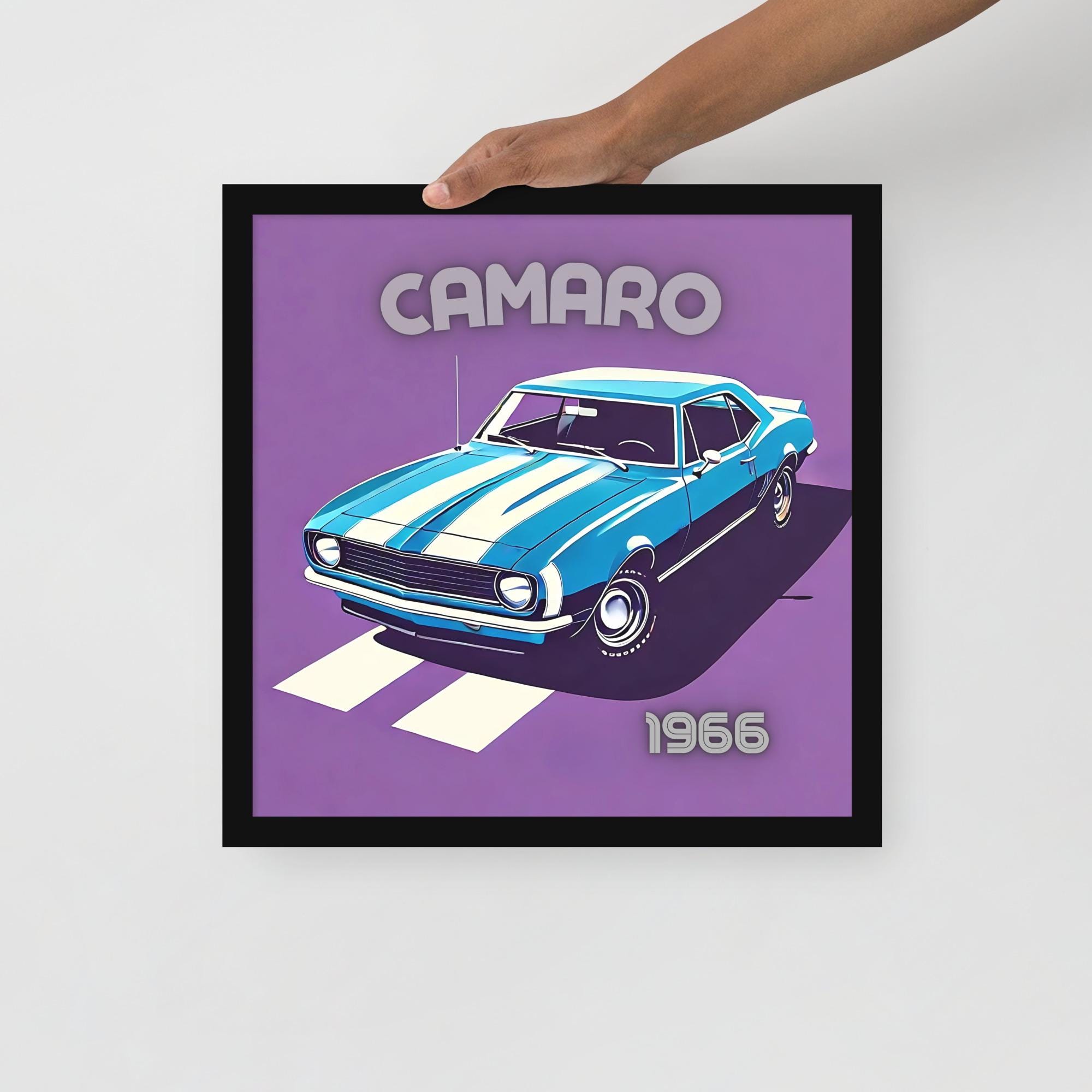 1966 Chevrolet Camaro, Camaro Poster, Classic Camaro Illustration ...