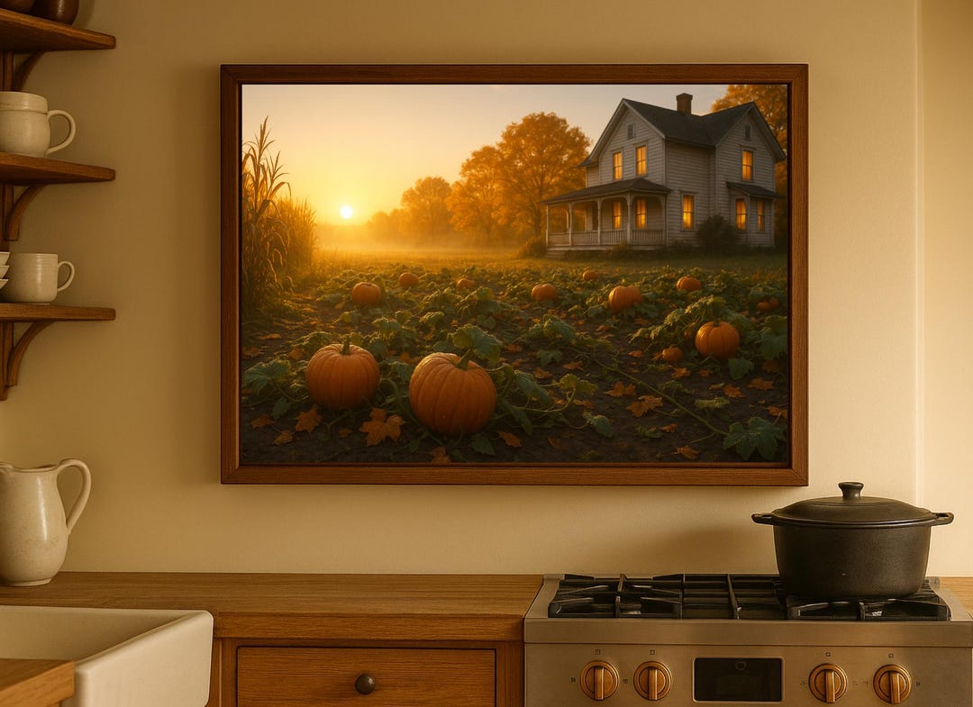 Harvest Morning Glow | Pumpkin Patch and Farmhouse Fall Wall Art ...
