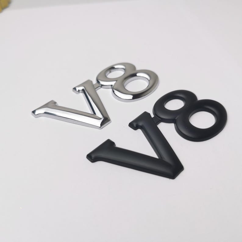 V8 Emblem Logo Matte Black or Chrome - Etsy