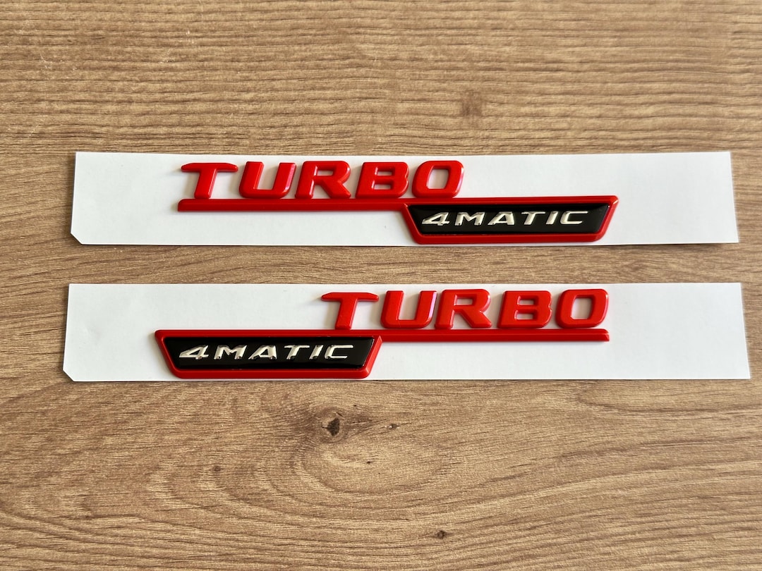 2 "turbo 4matic" Emblems for AMG - Black + Red - 150 X 30 Mm - Etsy