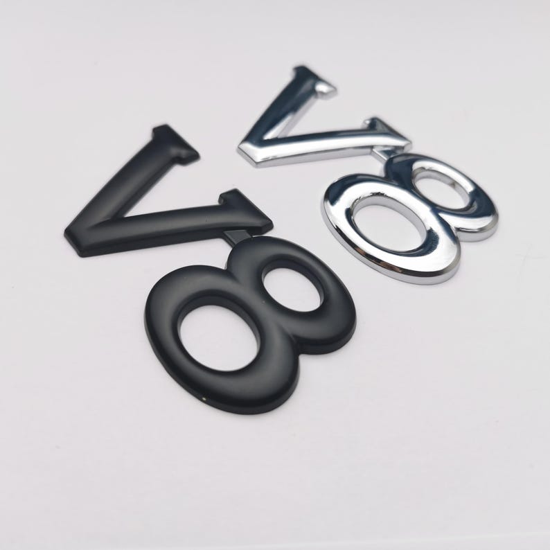V8 Emblem Logo Matte Black or Chrome - Etsy