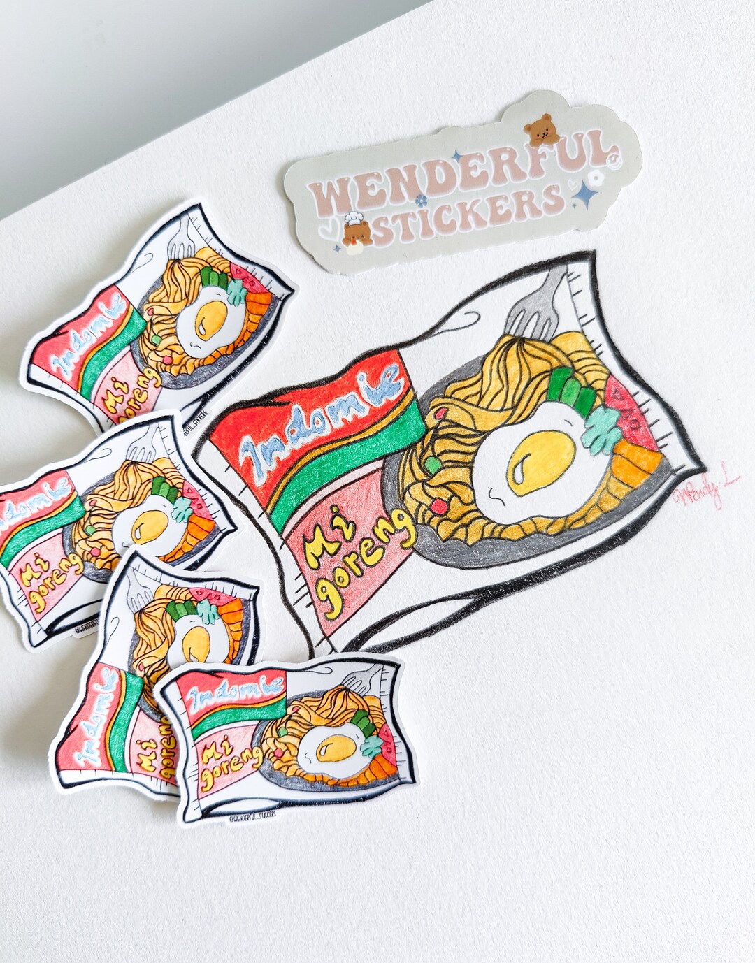 Hand Sketched Indomie Mi Goreng // Matte Die Cut Stickers - Etsy