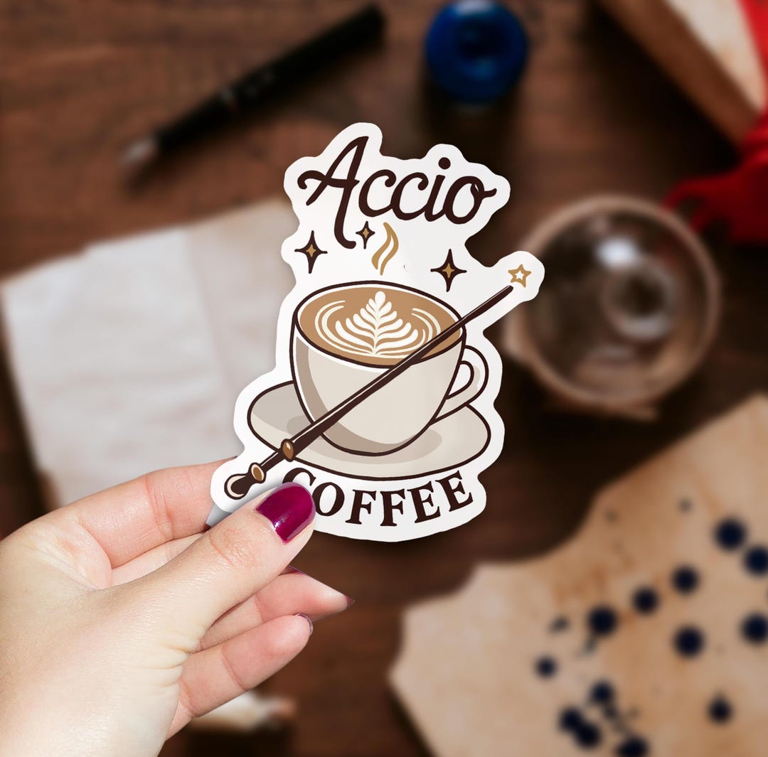 Accio Coffee Vinyl Sticker, Magic-themed Decal - Etsy