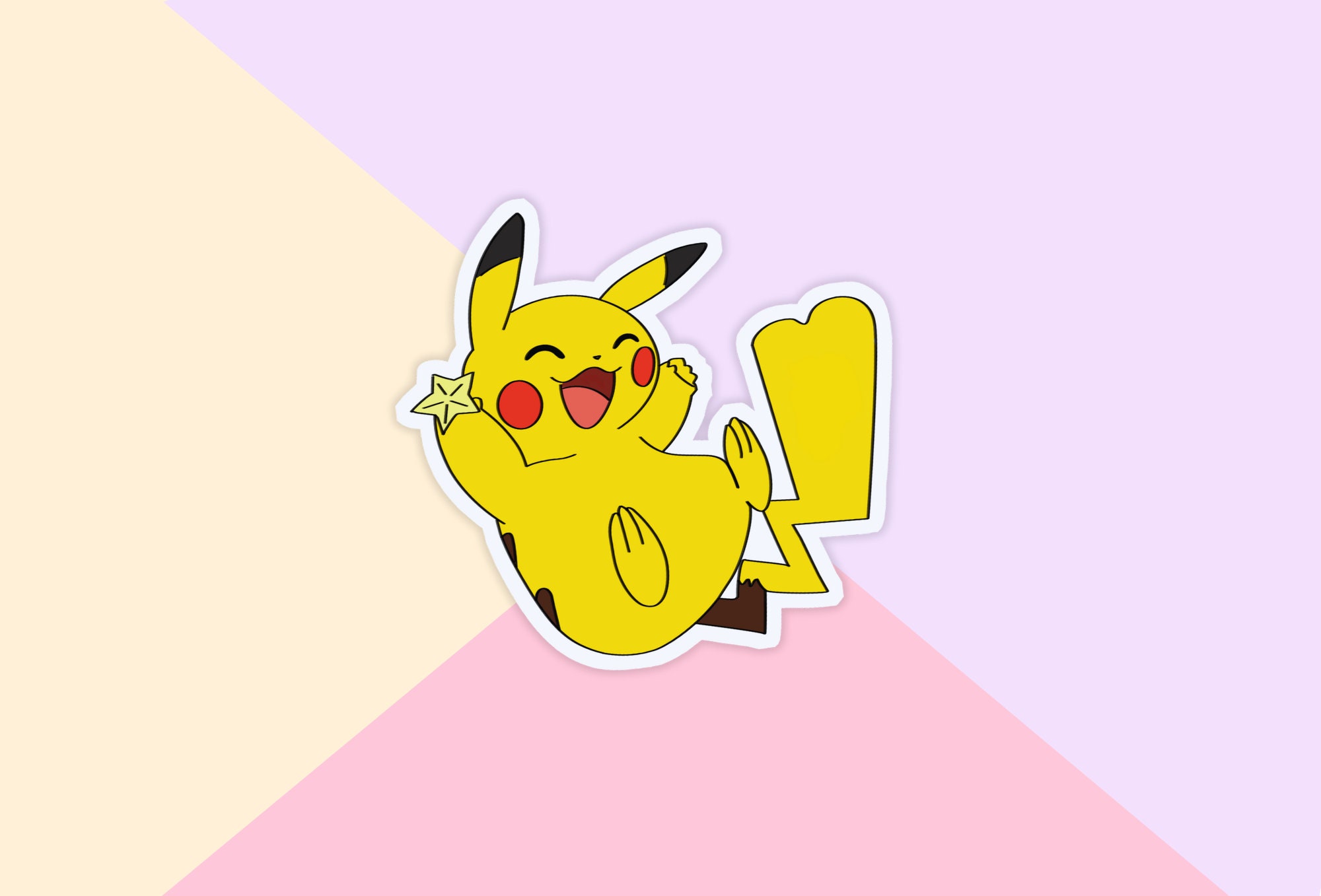 Pikachu Sticker Pokemon Cute Sticker for Decor Laptop Sticker Notebook ...