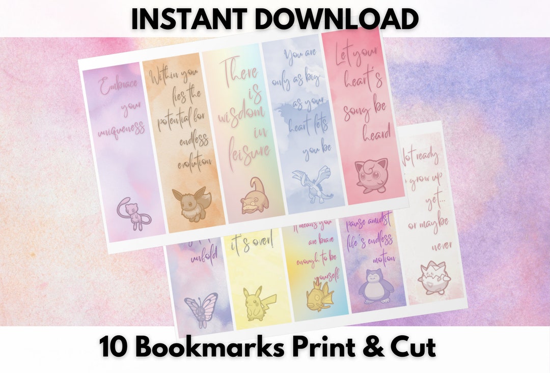 Pokemon Bookmark Mew Inspiring Bookmark Eevee Pikachu Bookmark ...