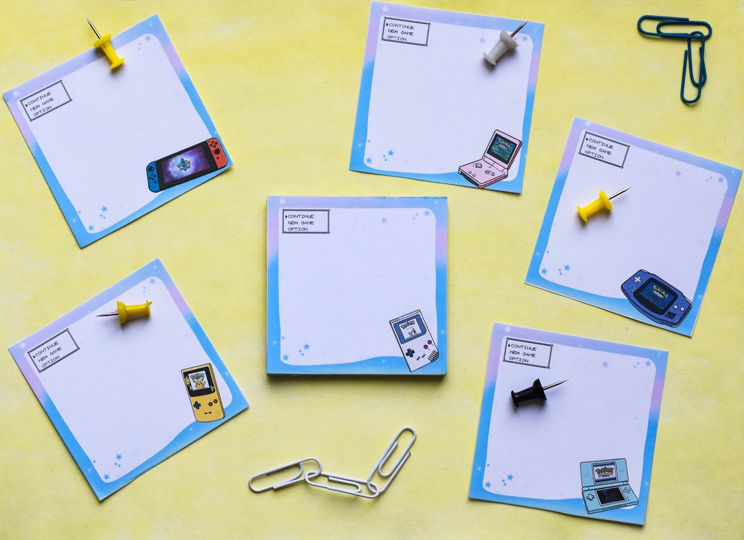 Nintendo Consoles Notepad Office Retro Pokemon Games Old School Memo ...