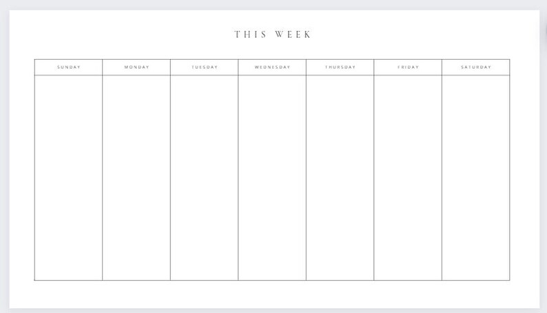 Weekly Calendar Printable - Etsy