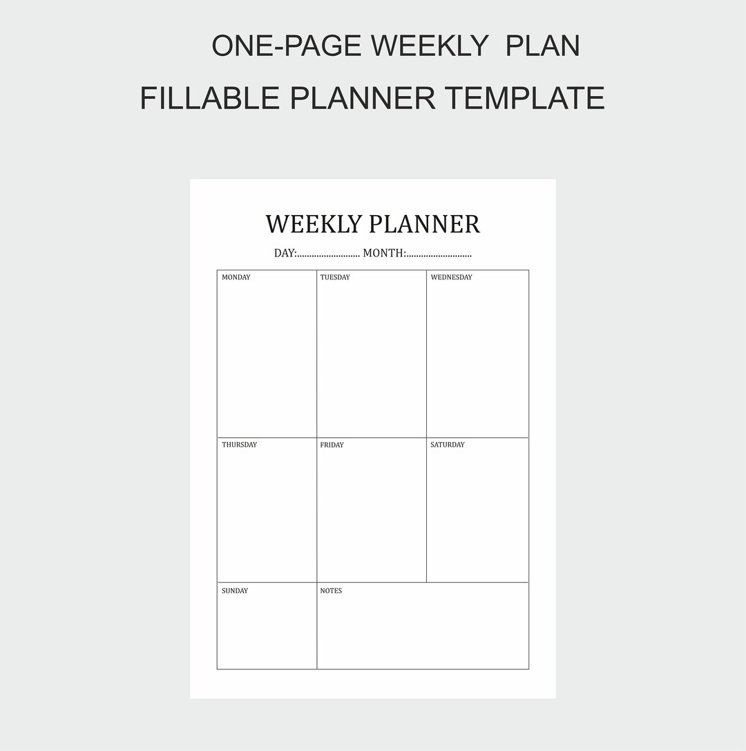 Weekly Planner Fillable Planner Template ınstant Download A4 A5 Sizes ...
