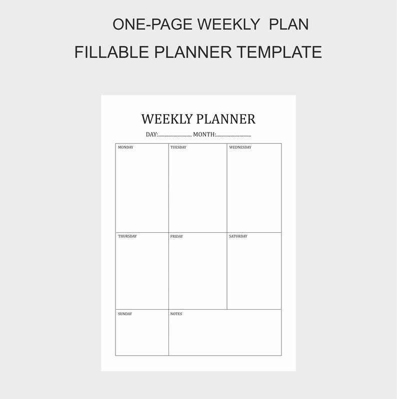 Weekly Planner Fillable Planner Template ınstant Download A4 A5 Sizes ...