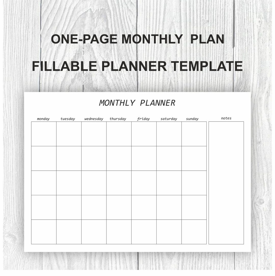 Monthly Planner Digital Instant Download A4 Size Letter Size Undated ...