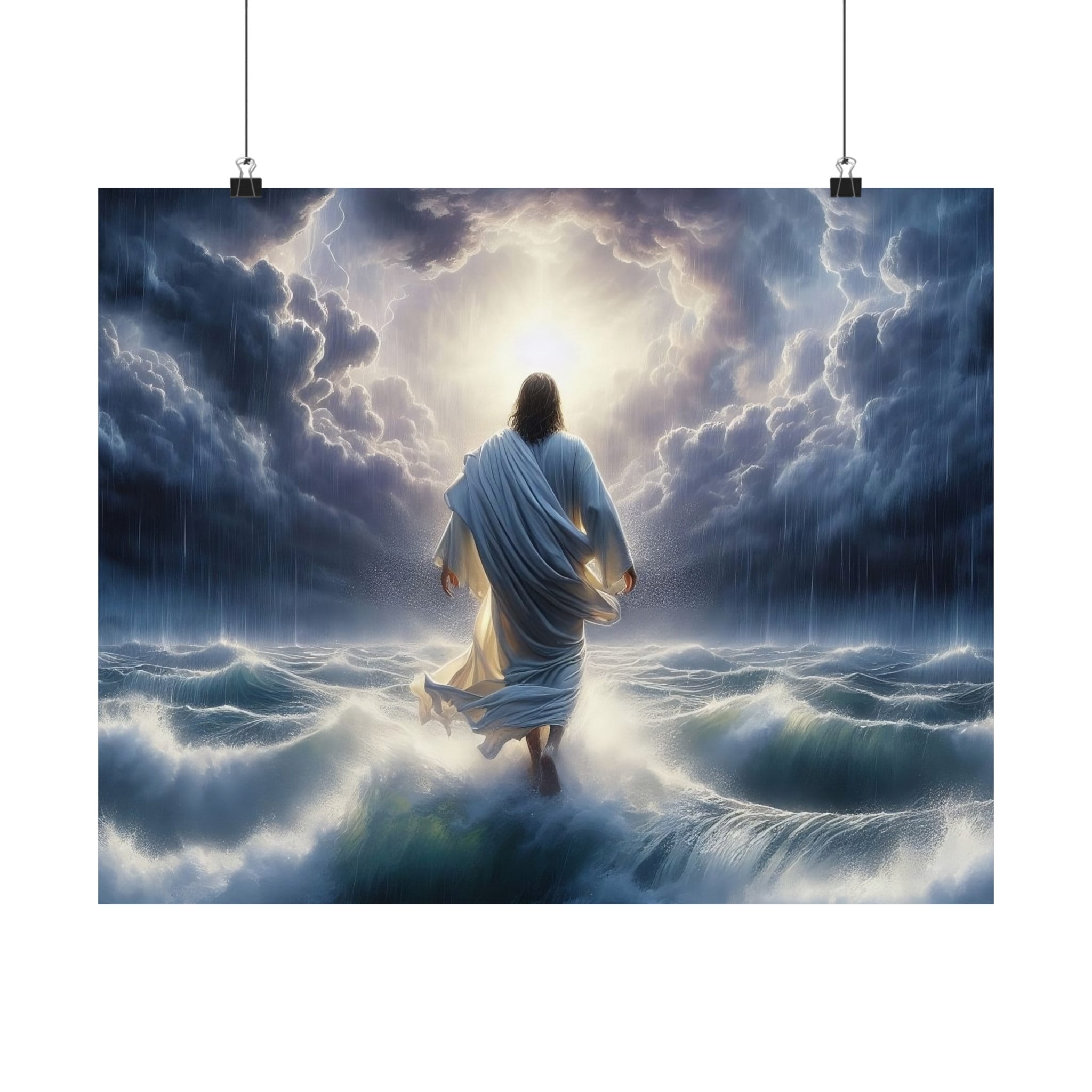 Jesus Walking on Water Poster - Etsy