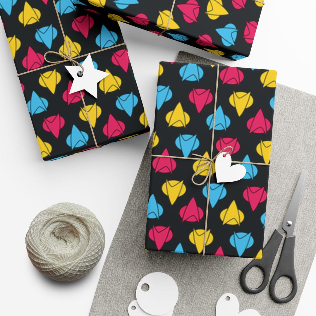 Star Trek the Next Generation Pattern Gift Wrap, Design, Sci-fi ...