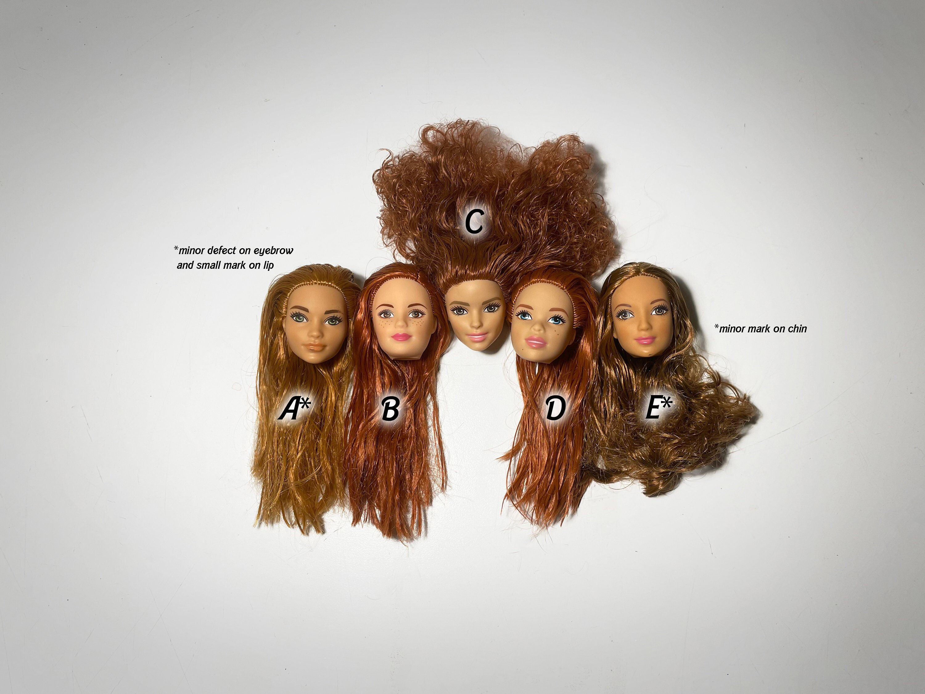Doll Heads for Custom Doll Making Fashion Faces Ginger Doll Head Auburn ...