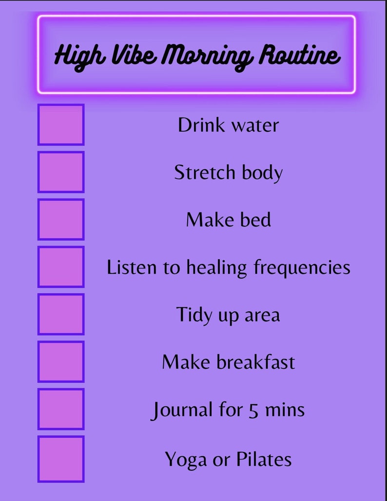 Daily Checklist, Morning Routine, Checklist Template - Etsy