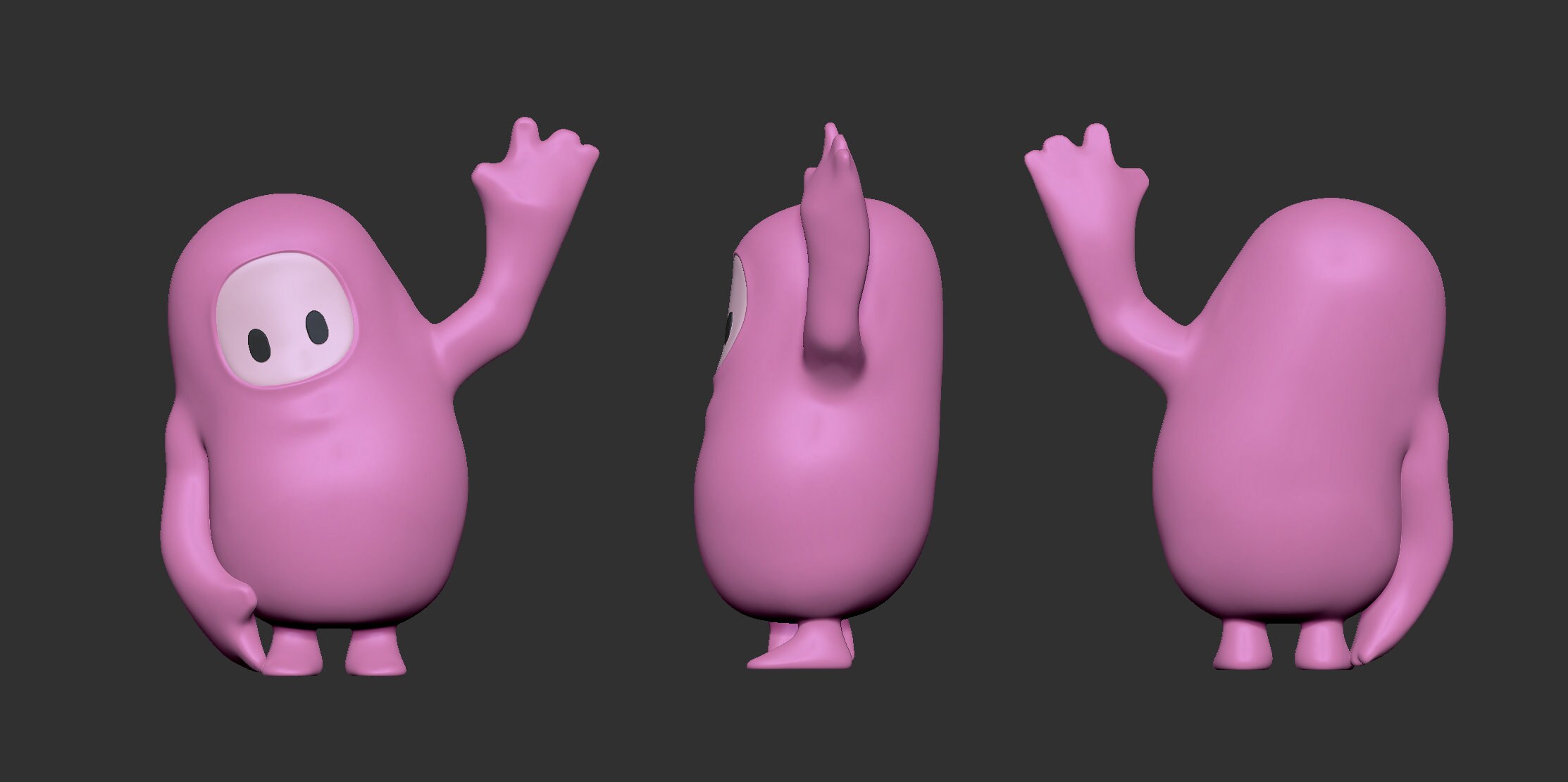 Fall Guys Emote Statue 3D Printing High-quality STL File Miniature ...