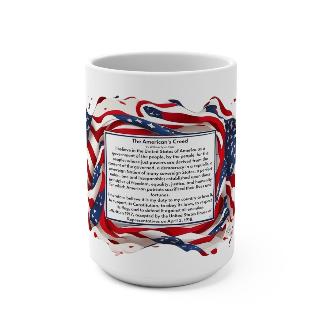 The American's Creed / American Basics White Ceramic Mug 15oz - Etsy