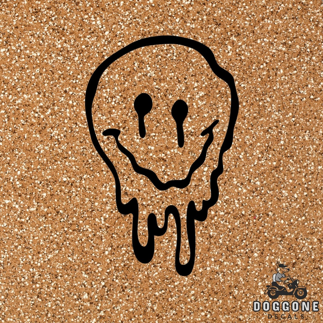 Drippy Smiley Face Vinyl Decal Sticker - Various Colors and Sizes ...