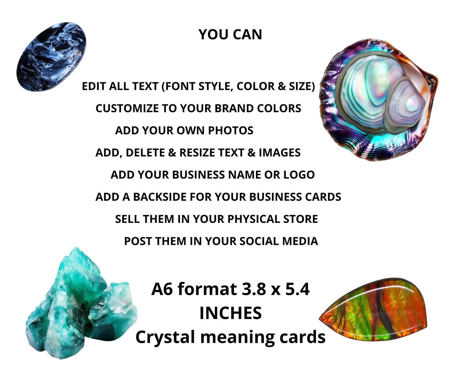 708 Printable Crystal Information Cards, Crystal Meaning Cards ...