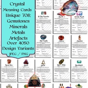 708 Printable Crystal Information Cards, Crystal Meaning Cards ...
