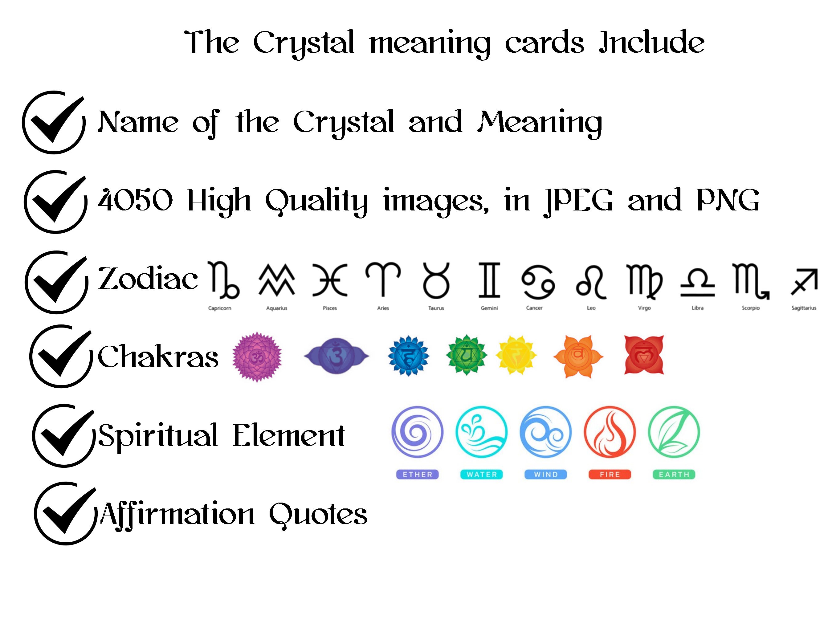 708 Printable Crystal Information Cards, Crystal Meaning Cards ...