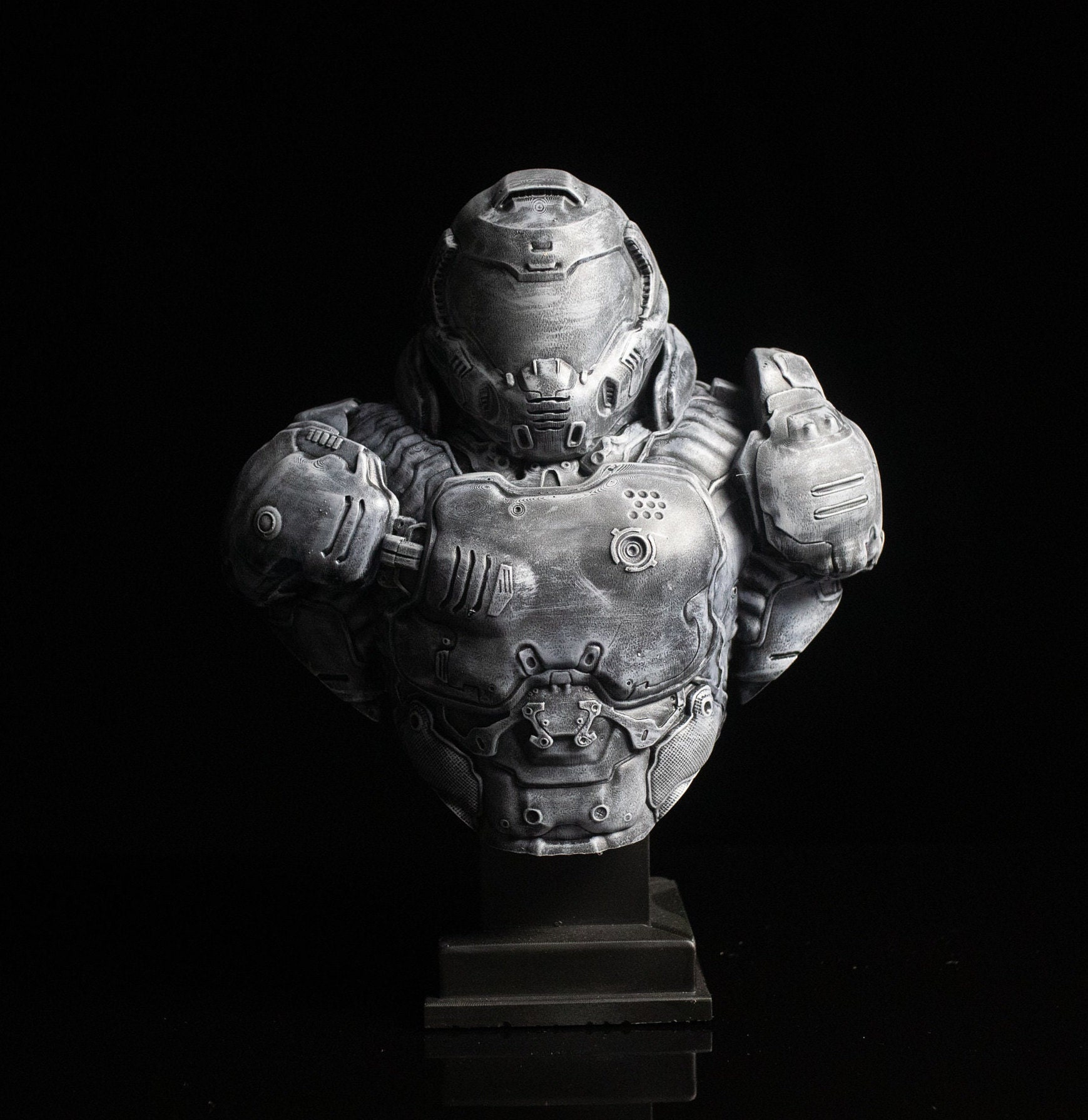 Doom Guy 7 Bust Statue Detailed High Quality Resin 6k Resolution Primed ...