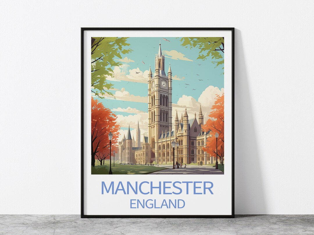 Manchester Travel Poster - Manchester Wall Art Framed Print Travel Gift ...