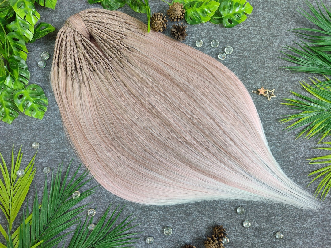 Sandy Blonde and Pink Synthetic Braids With Loose Ended . Loose Ends ...