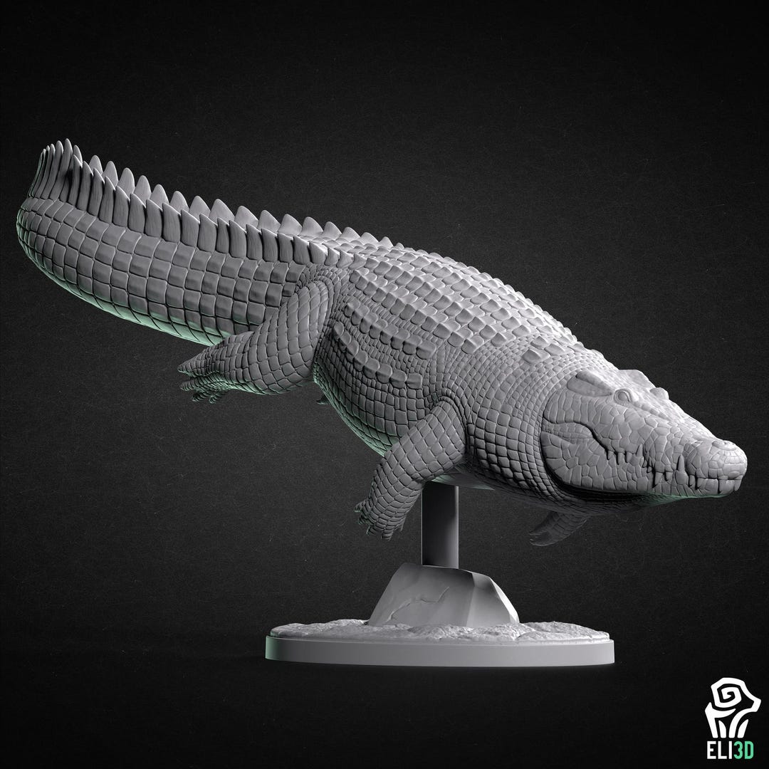 Crocodile Swimming - Animal STL File for 3D Printing - Etsy