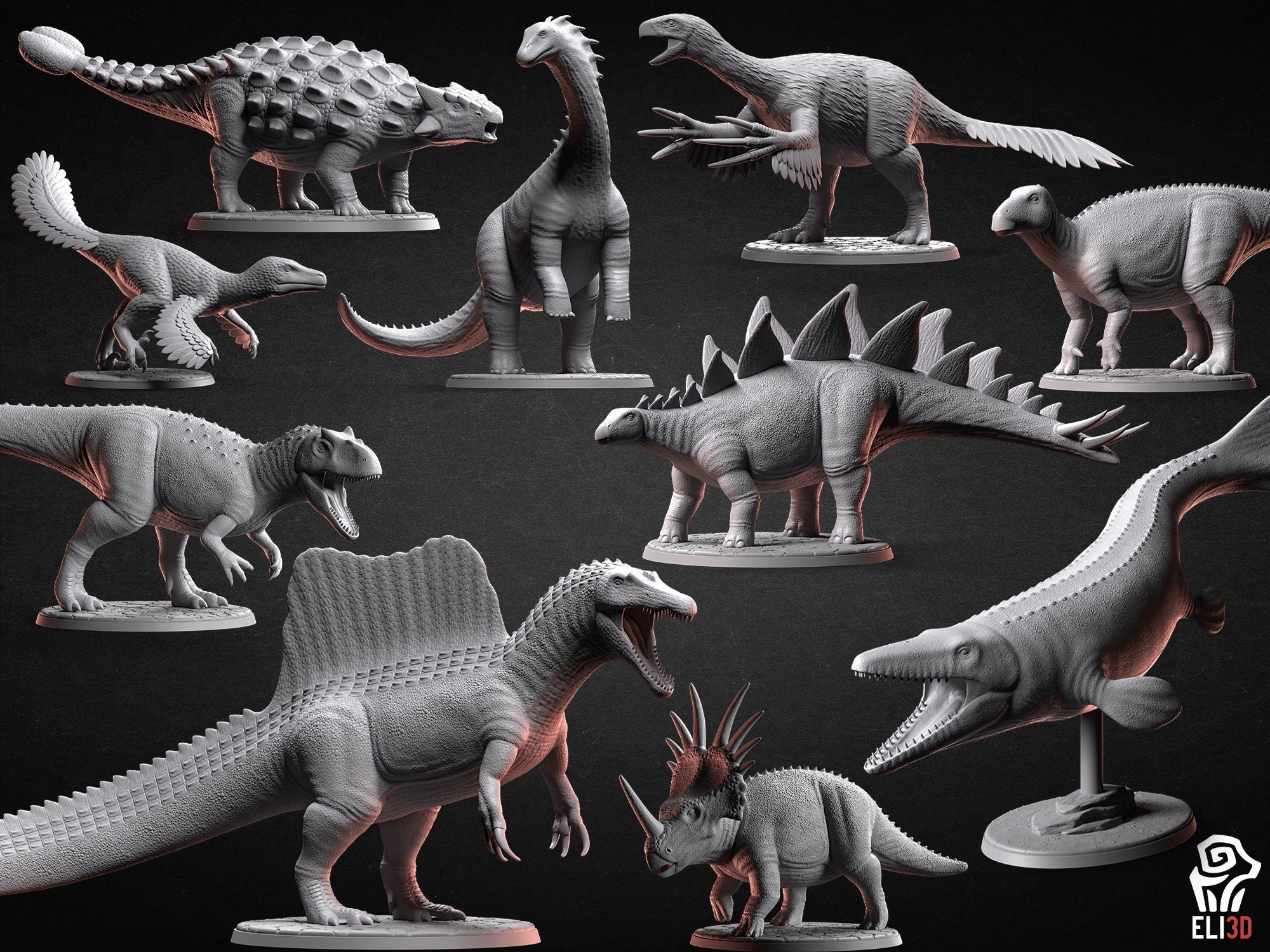 Dinosaurs - Prehistoric Life 3 - STL Files for 3D Printing - Etsy
