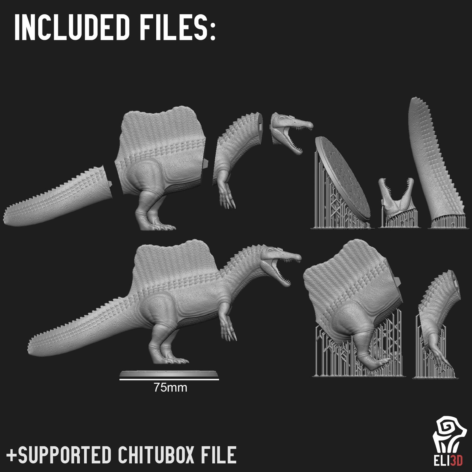 Spinosaurus - Dino STL File for 3D Printing - Etsy