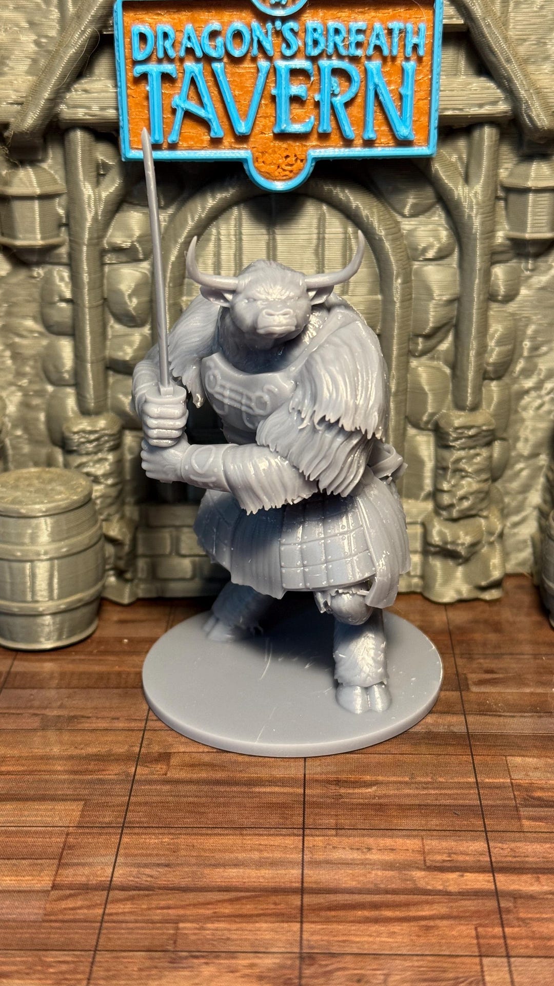 Yakfolk Warrior Miniature | 28mm Scale Yak Folk Fighter for D&D ...