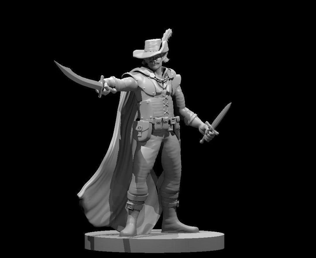 Elf Swashbuckler Dual Wielding Elven Rogue Miniature Fantasy TTRPG Dnd ...