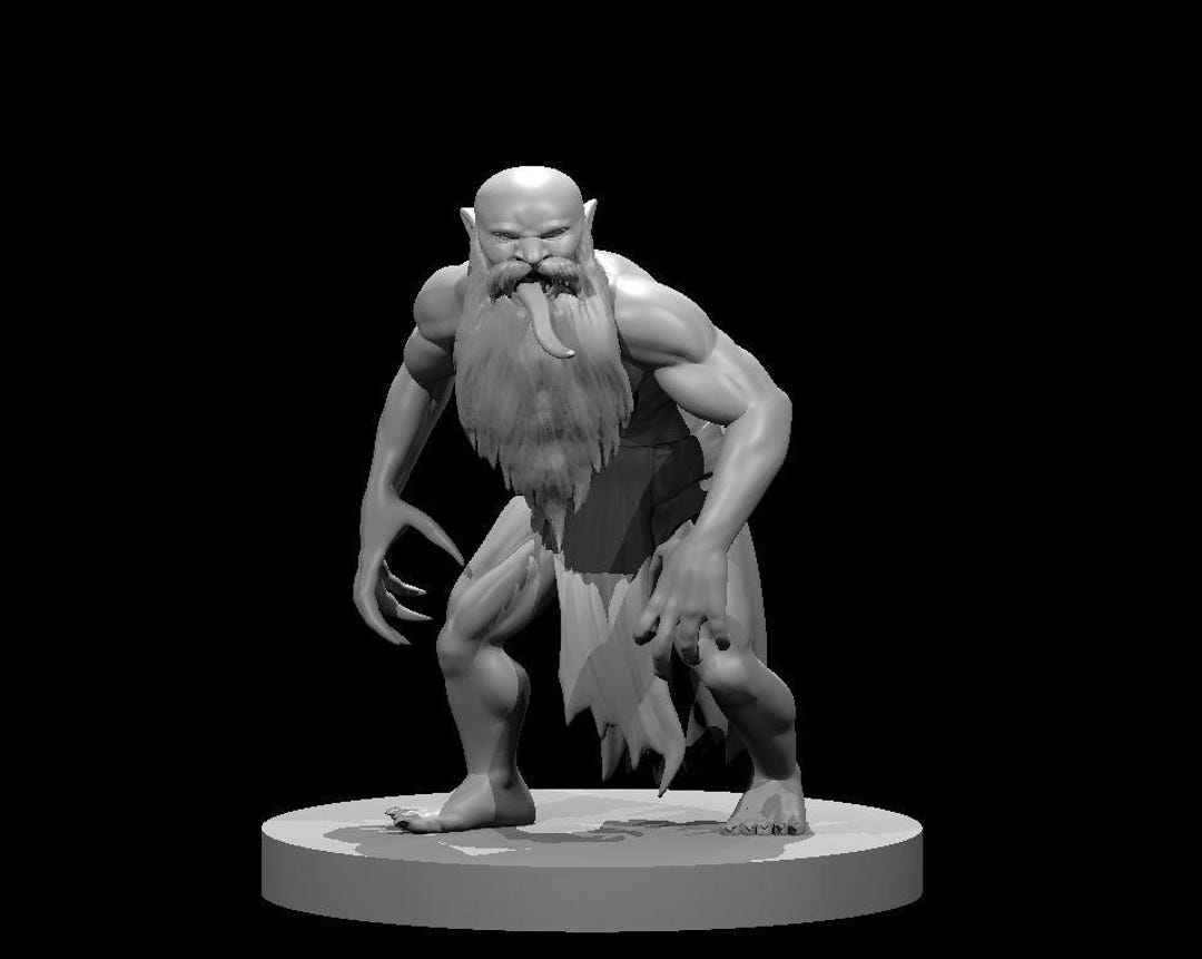 Dwarf Ghoul Miniature | 28mm Scale | Tabletop Fantasy Resin Figure ...