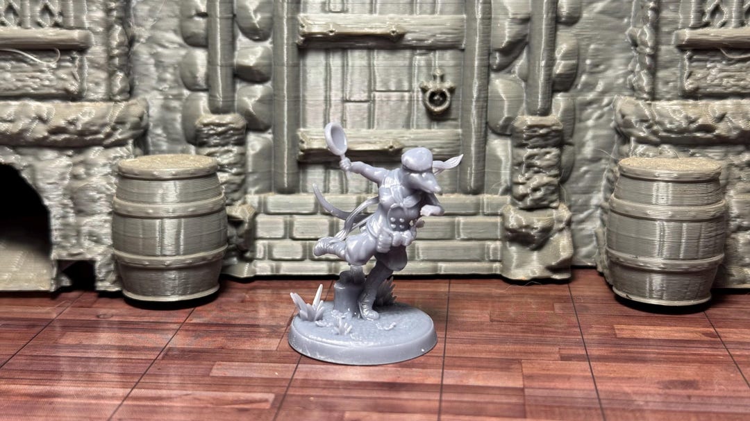 Ratfolk Chef Ranger Miniature | 3D Printed | 28mm Scale Tabletop Mini ...