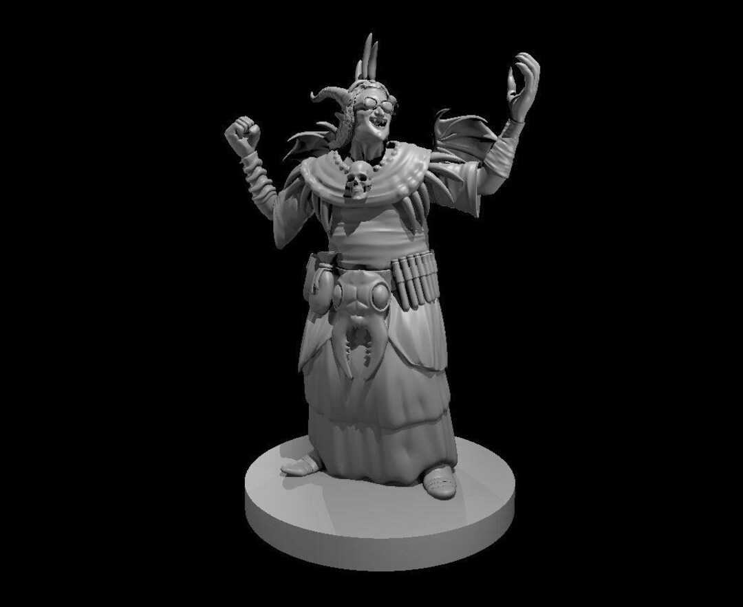 Mad Maggie Miniature | 3D Printed Warlock Villain | NPC Boss for Dnd ...