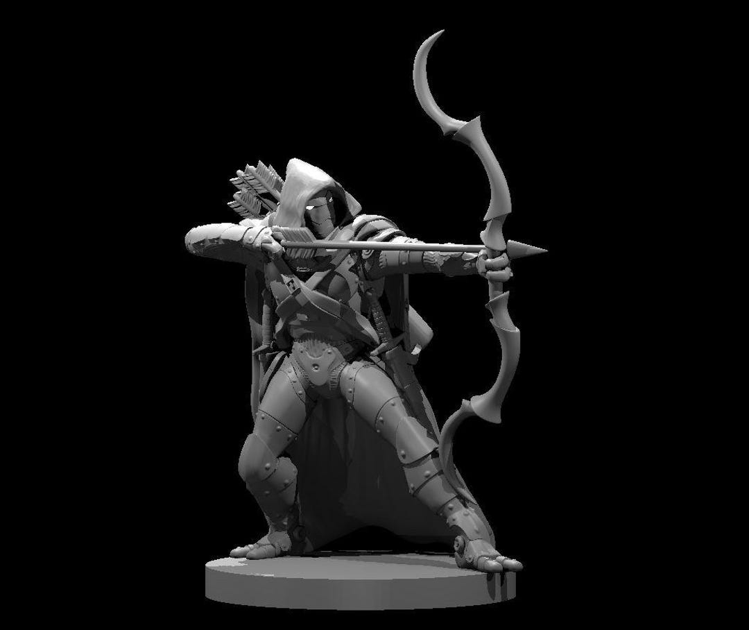 Warforged Ranger Scaleable Miniature | Construct Archer | D&D ...